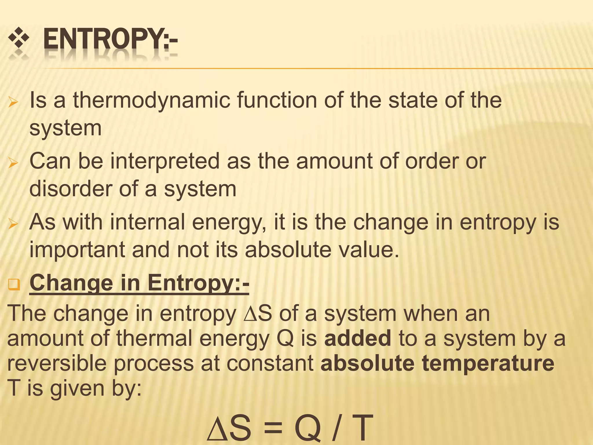 2nd law of thermodynamics, entropy | PPTX