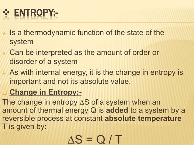 2nd law of thermodynamics, entropy | PPTX | Physics | Science