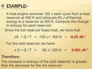 2nd law of thermodynamics, entropy | PPTX