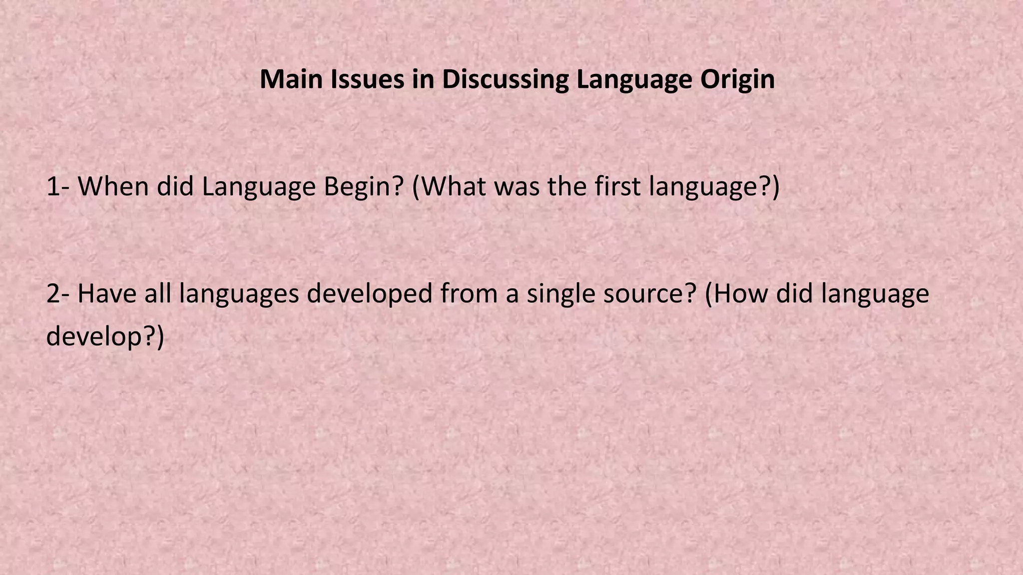 Origin of Language | PPTX