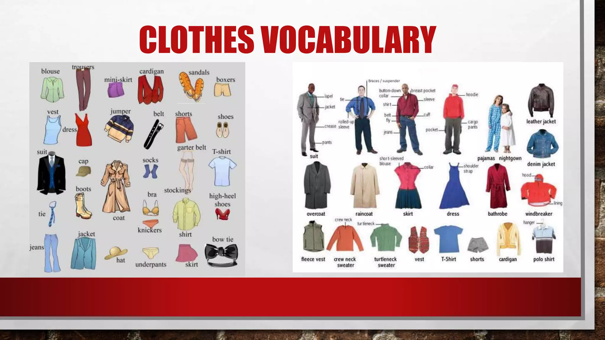 Clothes - New English Vocabulary | PPTX