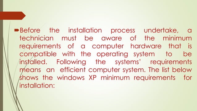 2nd lesson installing operating system | PPTX | Operating Systems | Computer Software and ...