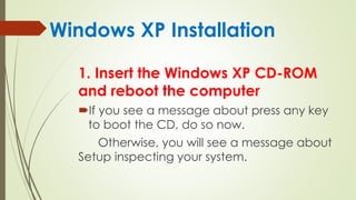 2nd lesson installing operating system | PPTX | Operating Systems ...