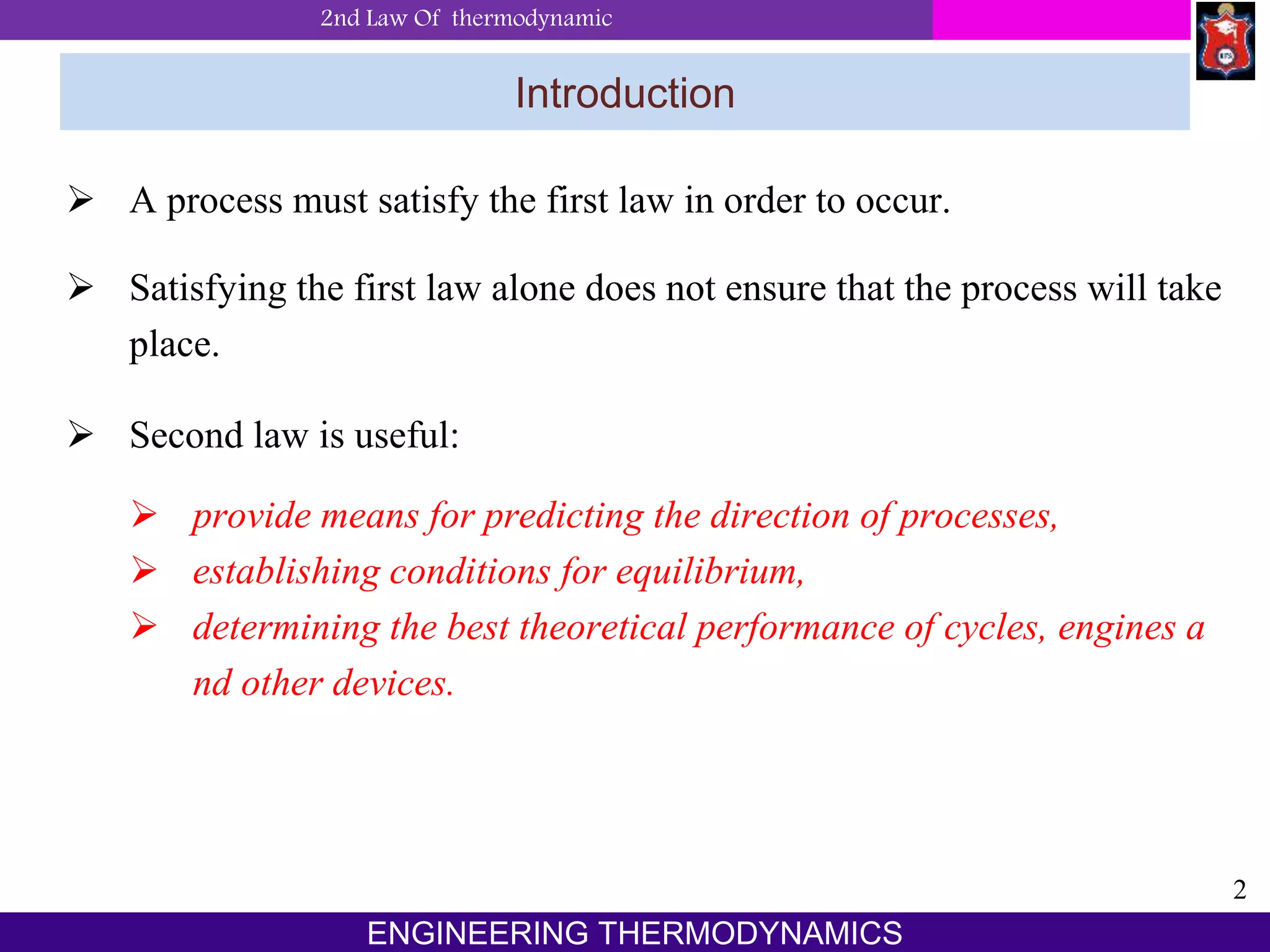 2nd law of thermodynamic | PPTX