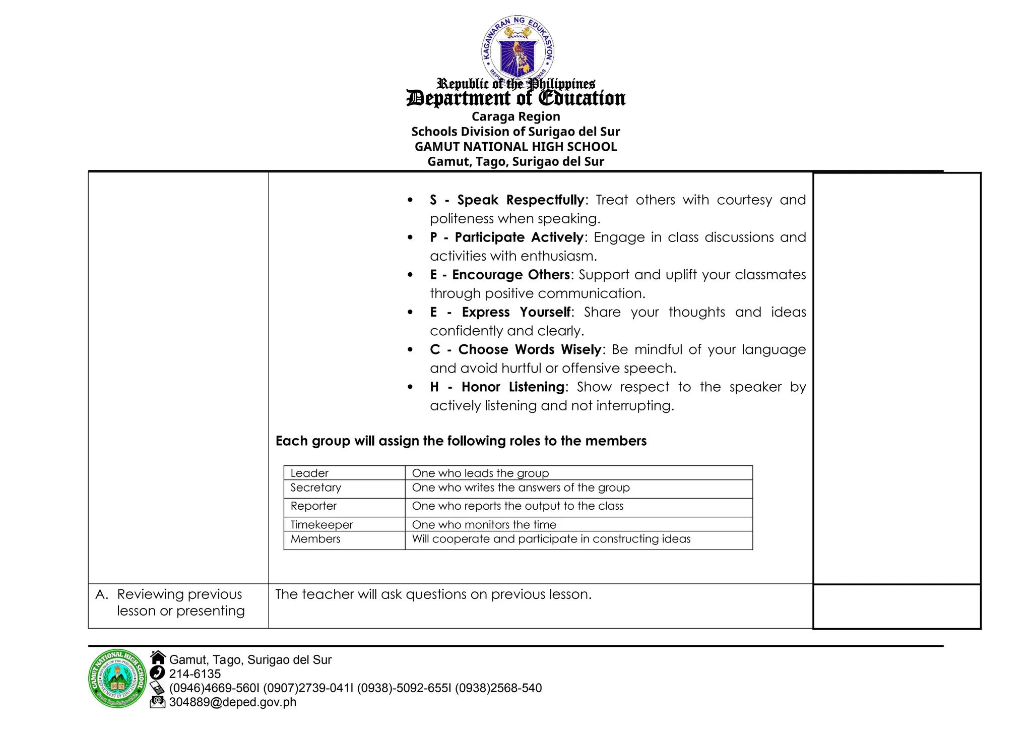 2nd quarter lesson plan / report plan in oral communication | DOCX ...