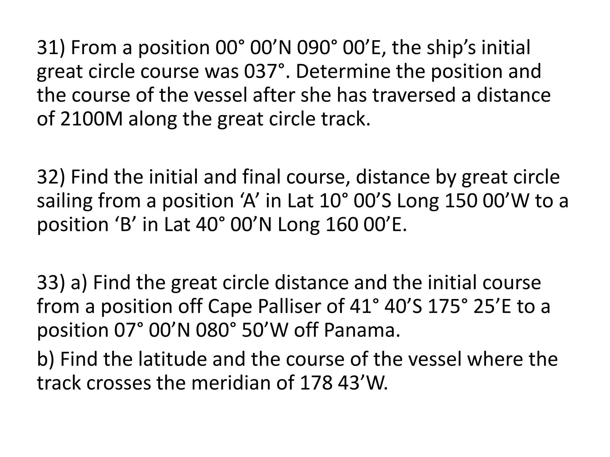 2nd mate. Great circle sailing questions.pptx