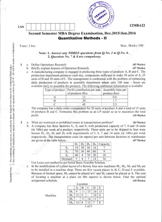 2nd Semester MBA (Dec-2015; Jan-2016) Question Papers | PDF