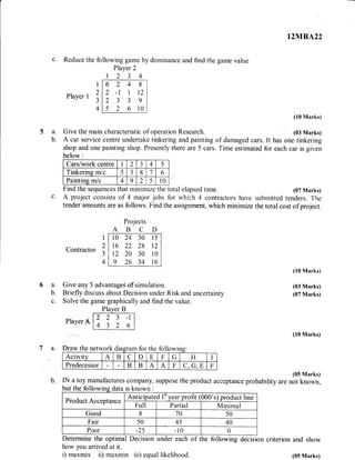 2nd Semester MBA (Jun-2016) Question Papers | PDF