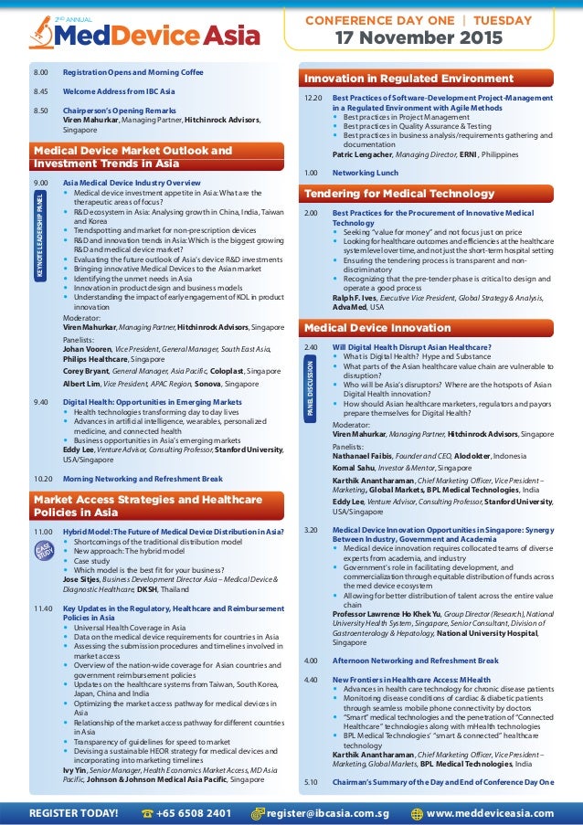 2nd Med Device Brochure | 16-19 Nov 2015 Singapore