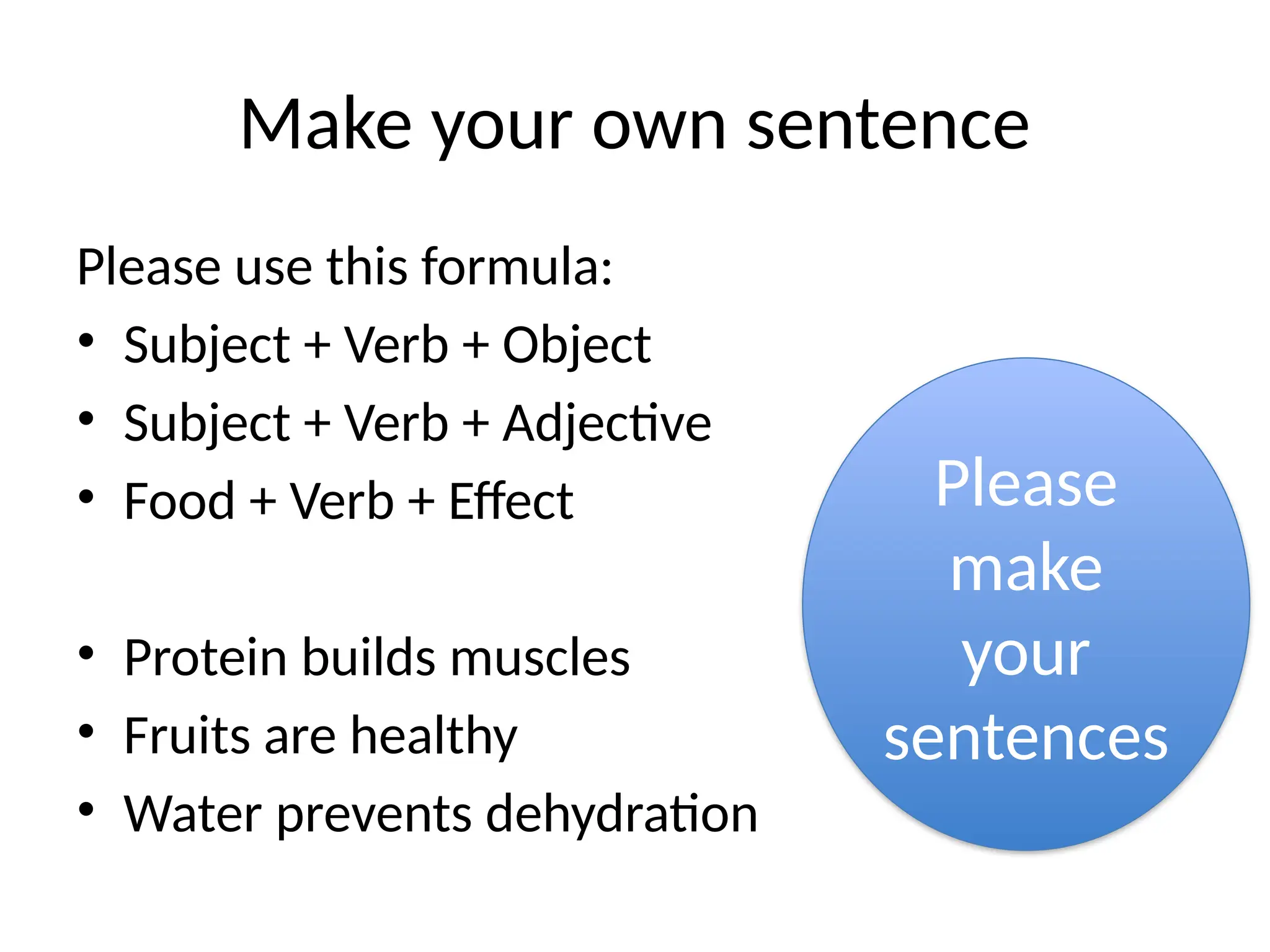 Word Level NOUN, VERB, ADJECTIVE in the context of Nutrition | PPTX