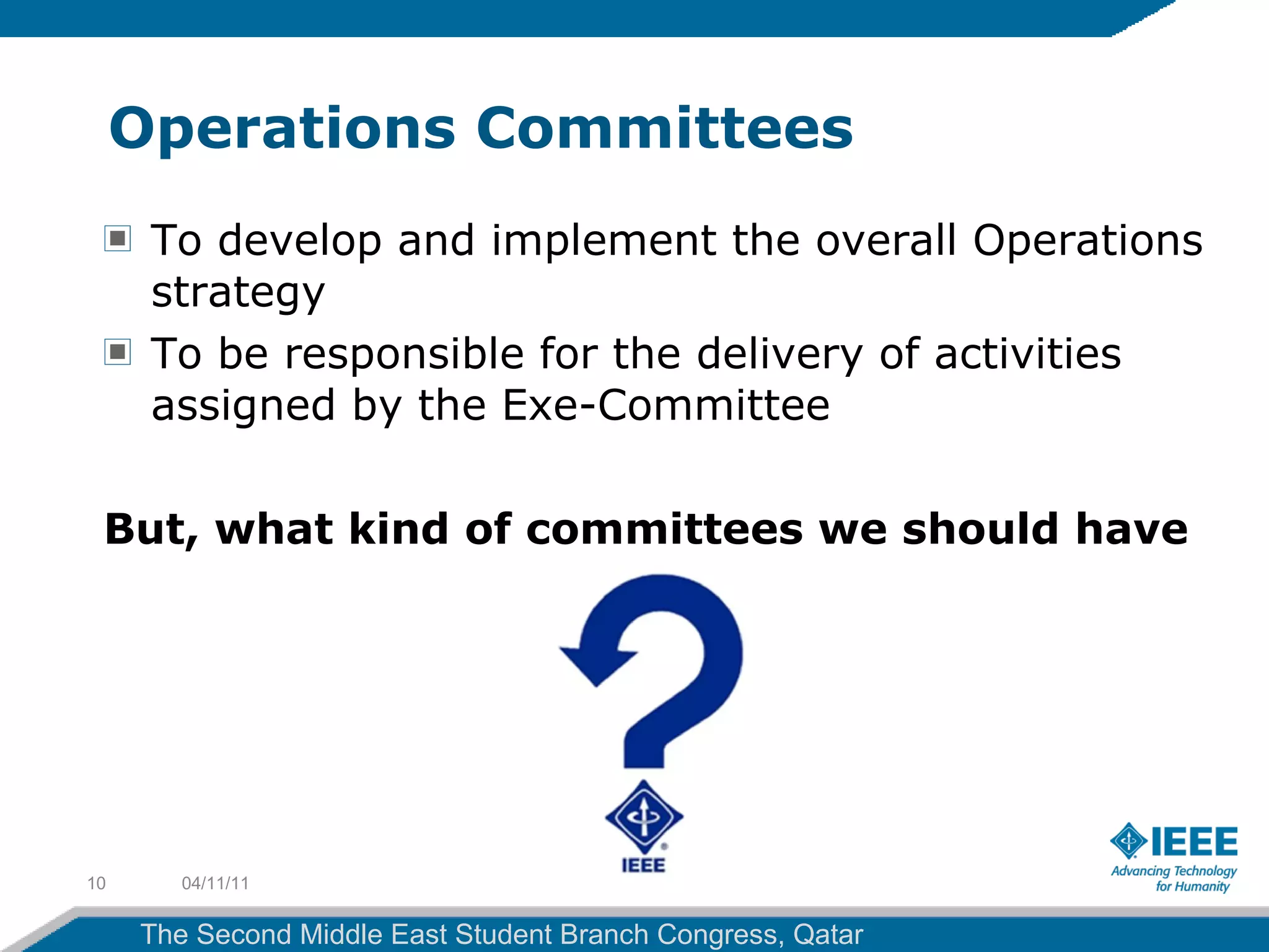 IEEE Student Branch Operations | PPT