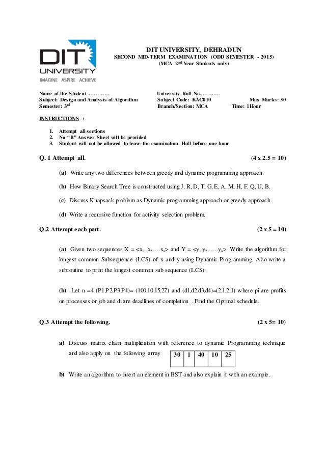 2nd mid term daa paper