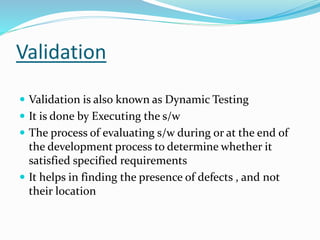 Verification and Validation in Manual Testing | PPTX