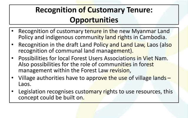 Learning & Alliance: Customary Tenure - 2nd Regional Stakeholder ...