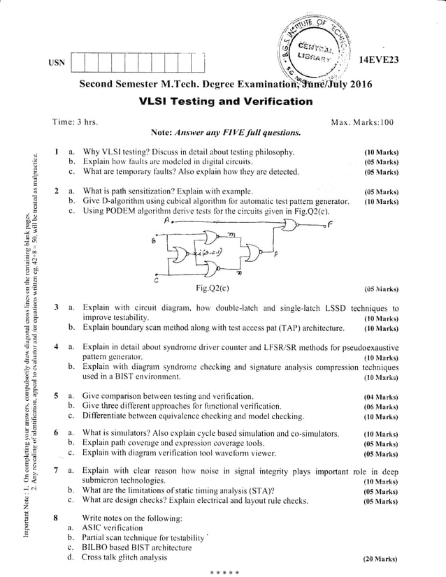 2nd Semester M Tech: VLSI Design and Embedded System (June-2016 ...