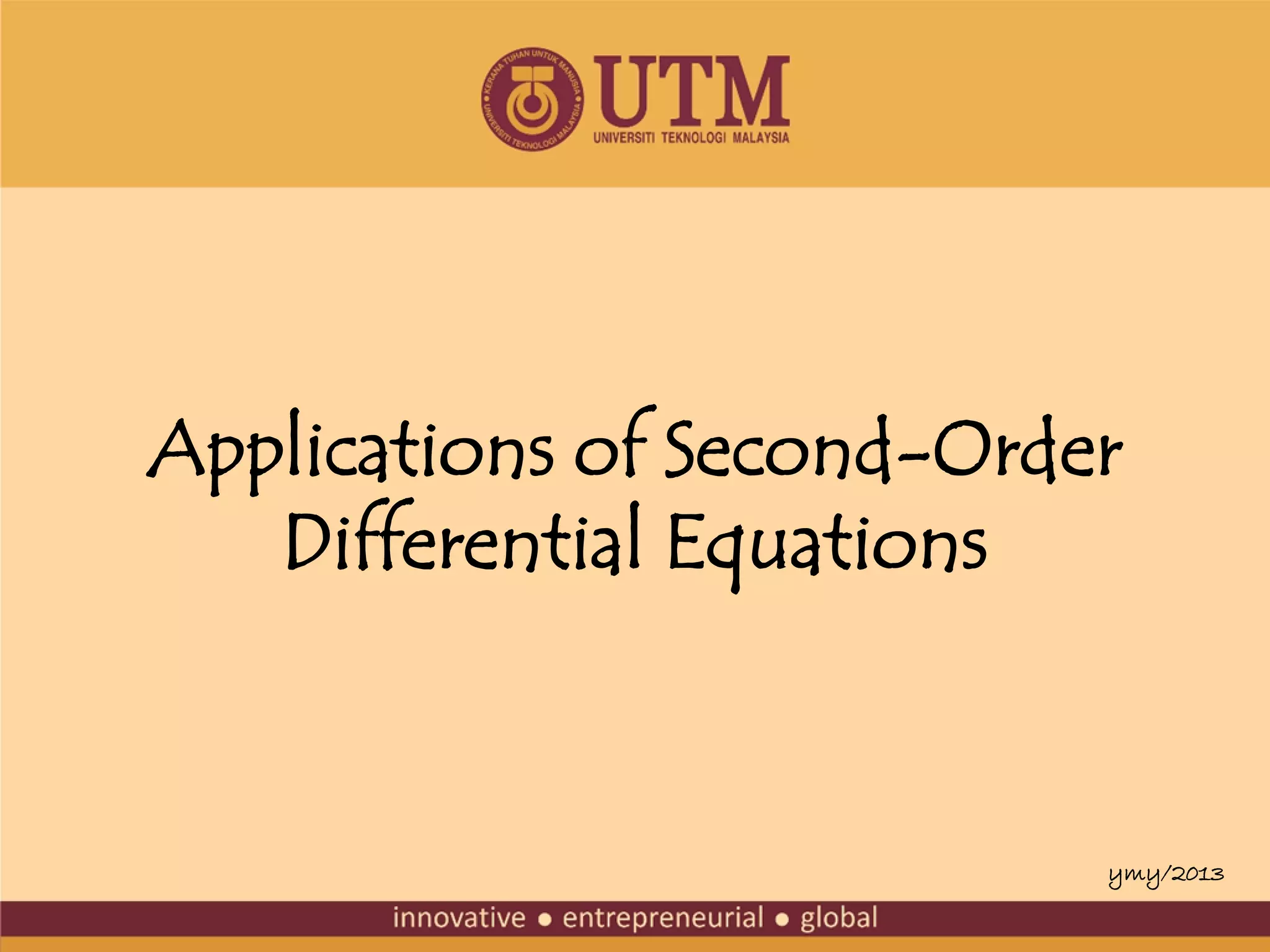 2nd order ode applications | PDF