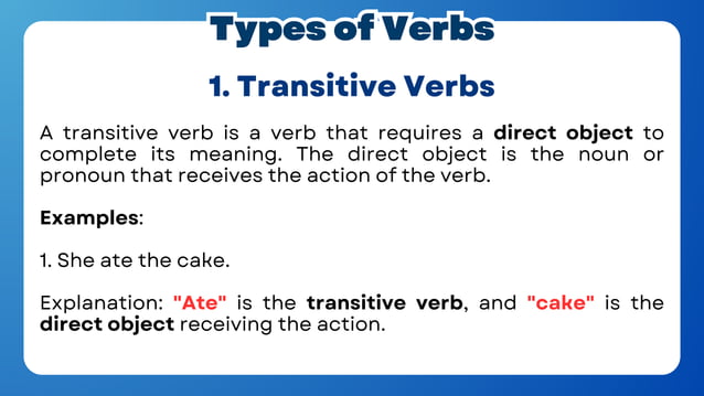 types of verbs.......................... | PPT