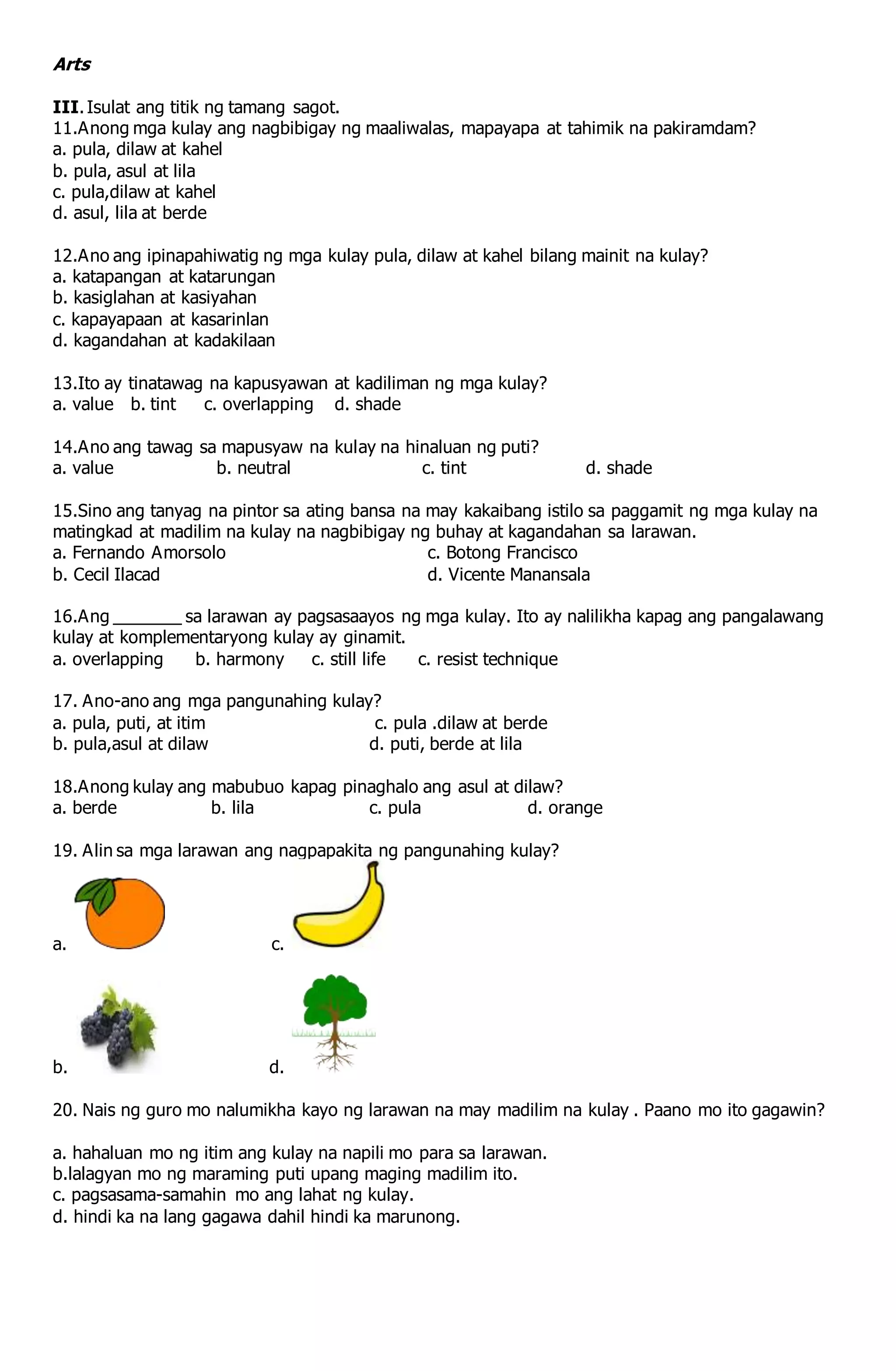 2nd periodical test in mother tongue | DOCX