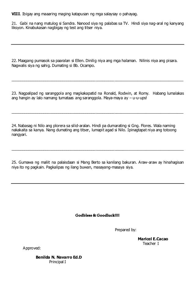 2nd periodical test in mother tongue 2nd periodical test in mother tongue