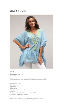 MAYA TUNIC | DOCX | Women\'s Outerwear | Women\'s Clothing