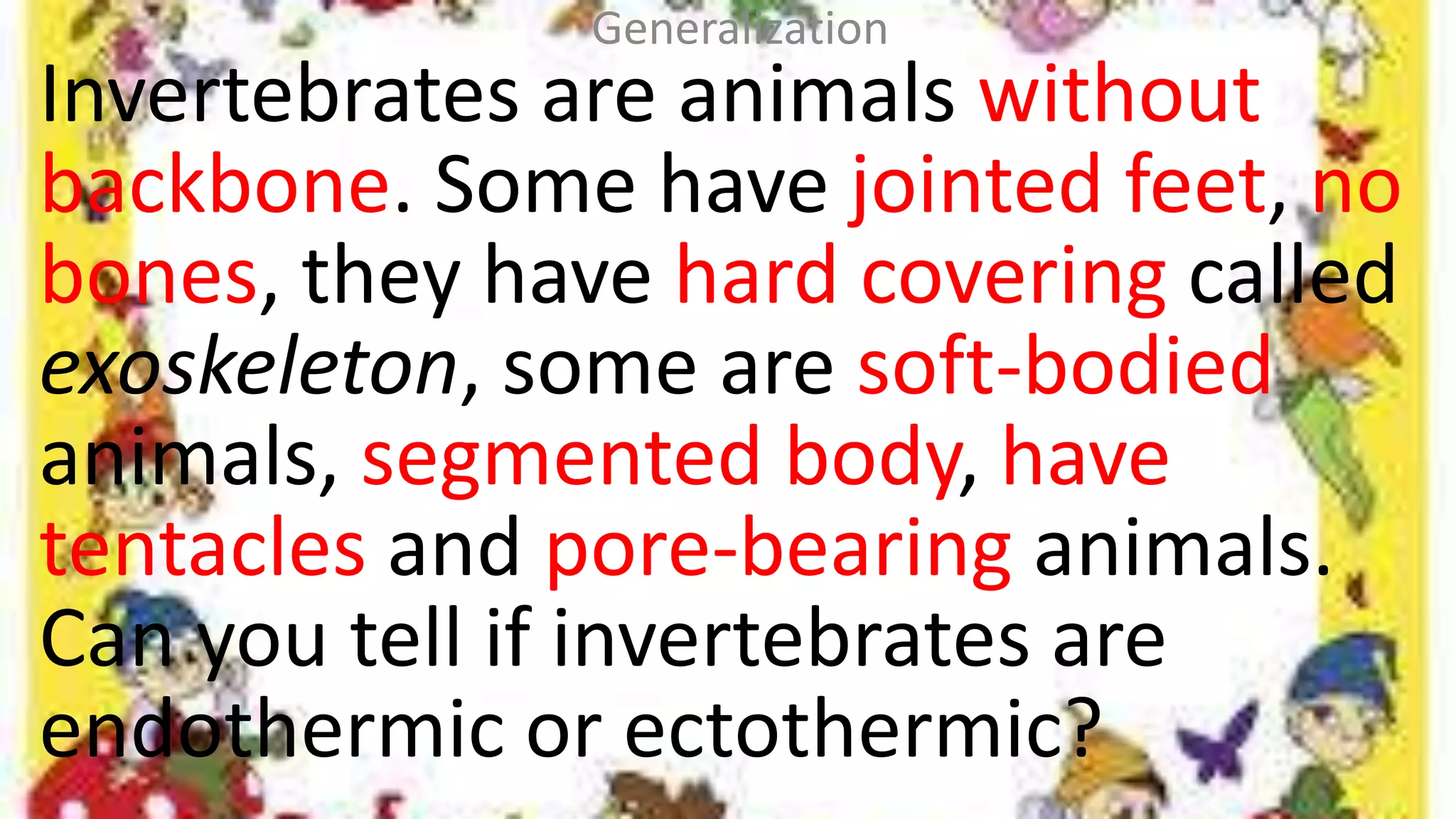 2nd qtr 9 characteristics of vertebrates and invertebrates | PPTX
