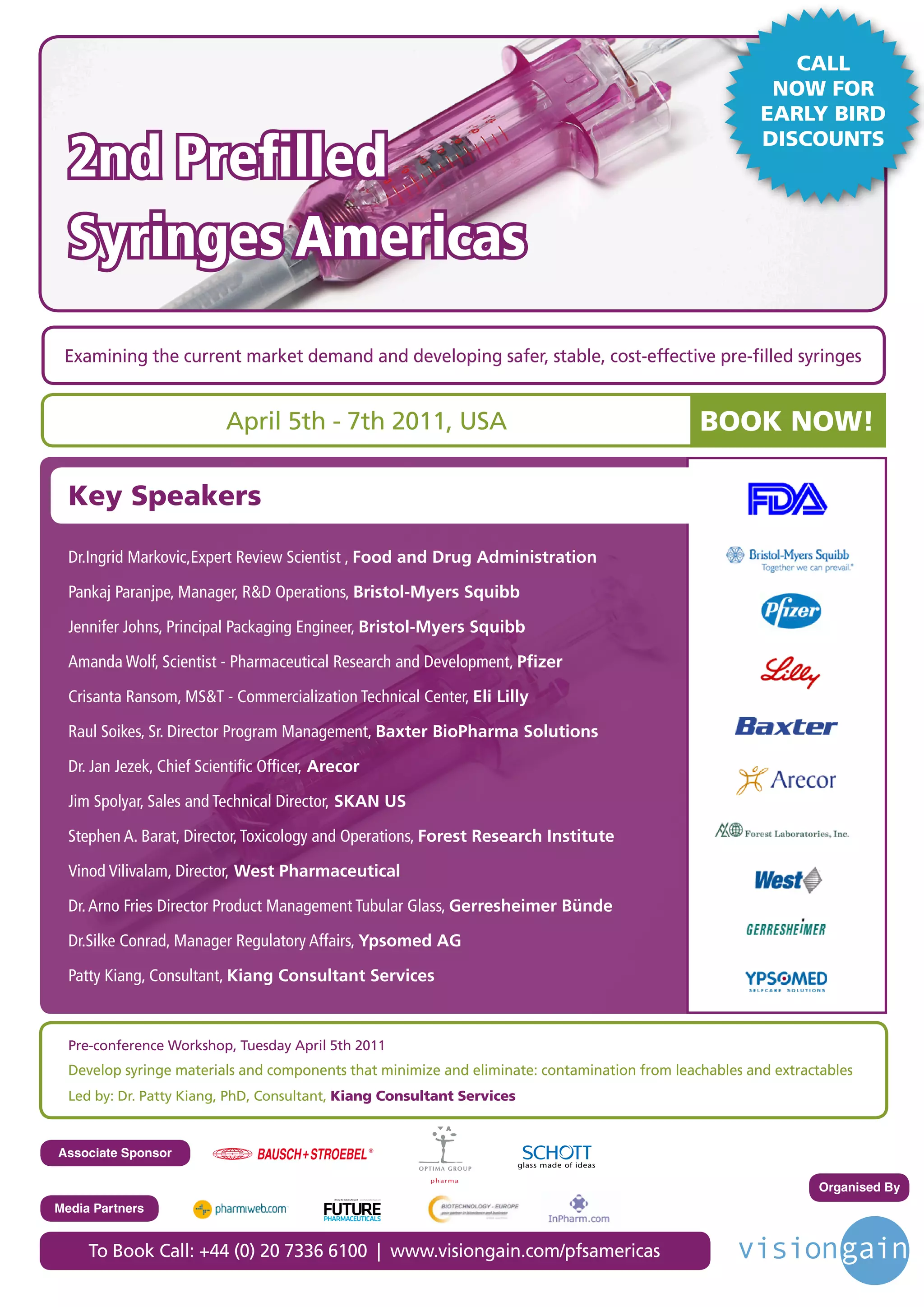 2nd prefilled syringes americas (2011) | PDF | Business Expos & Conferences | Events