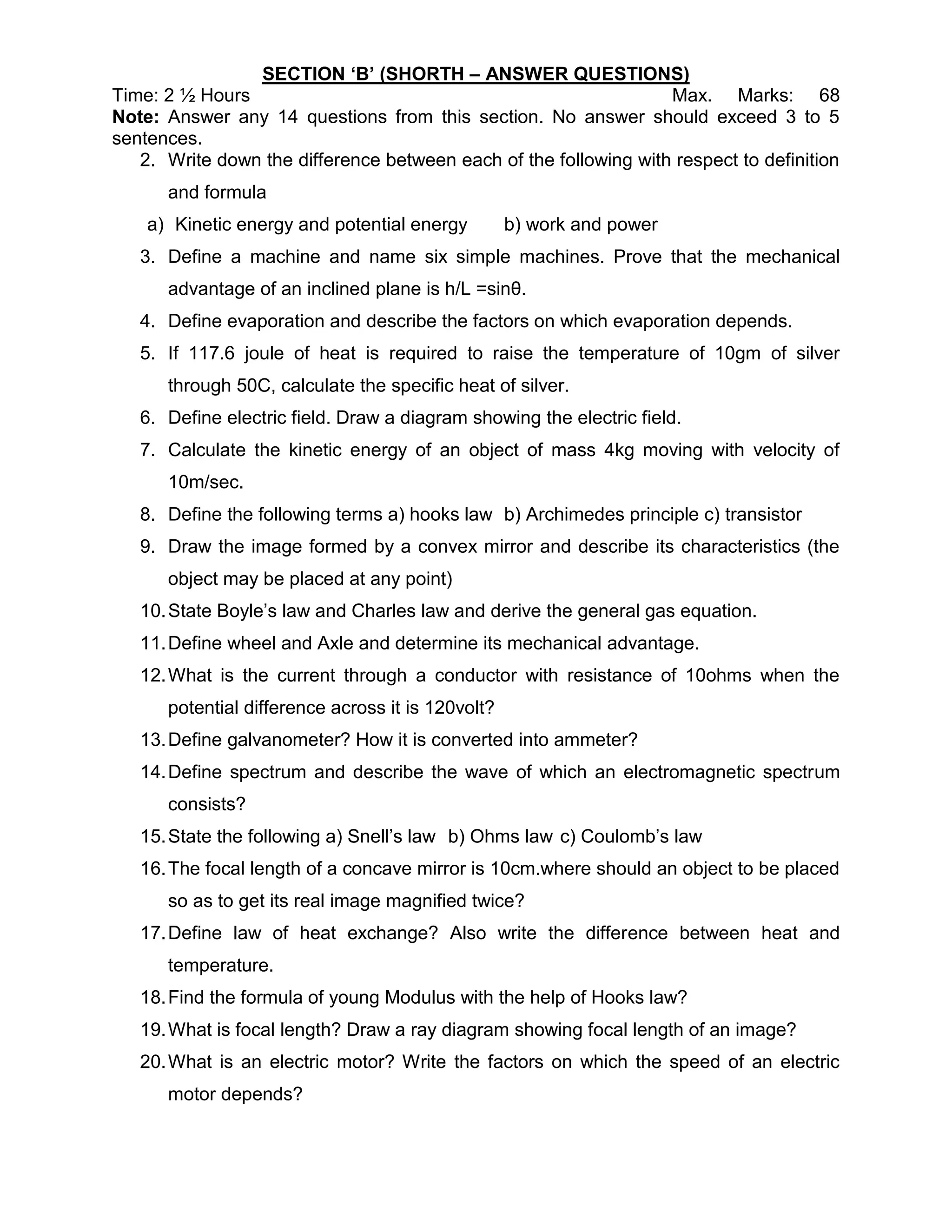 2nd preliem physics grade x | DOCX | Physics | Science