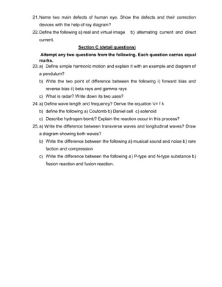 2nd preliem physics grade x | DOCX | Physics | Science