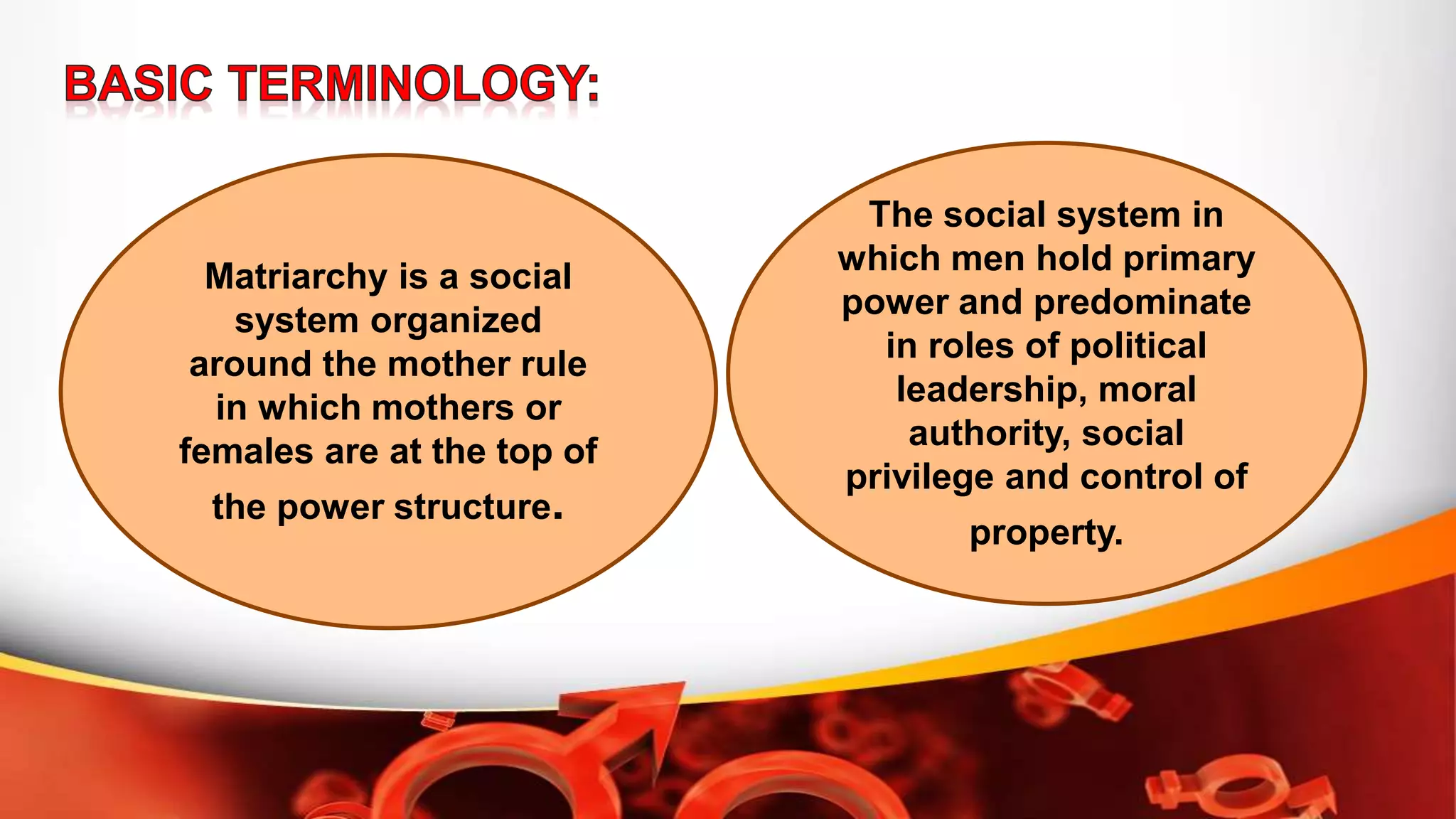 Matriarchy and Patriarchy | PPTX