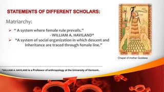 Matriarchy and Patriarchy | PPTX