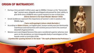 Matriarchy Vs Patriarchy