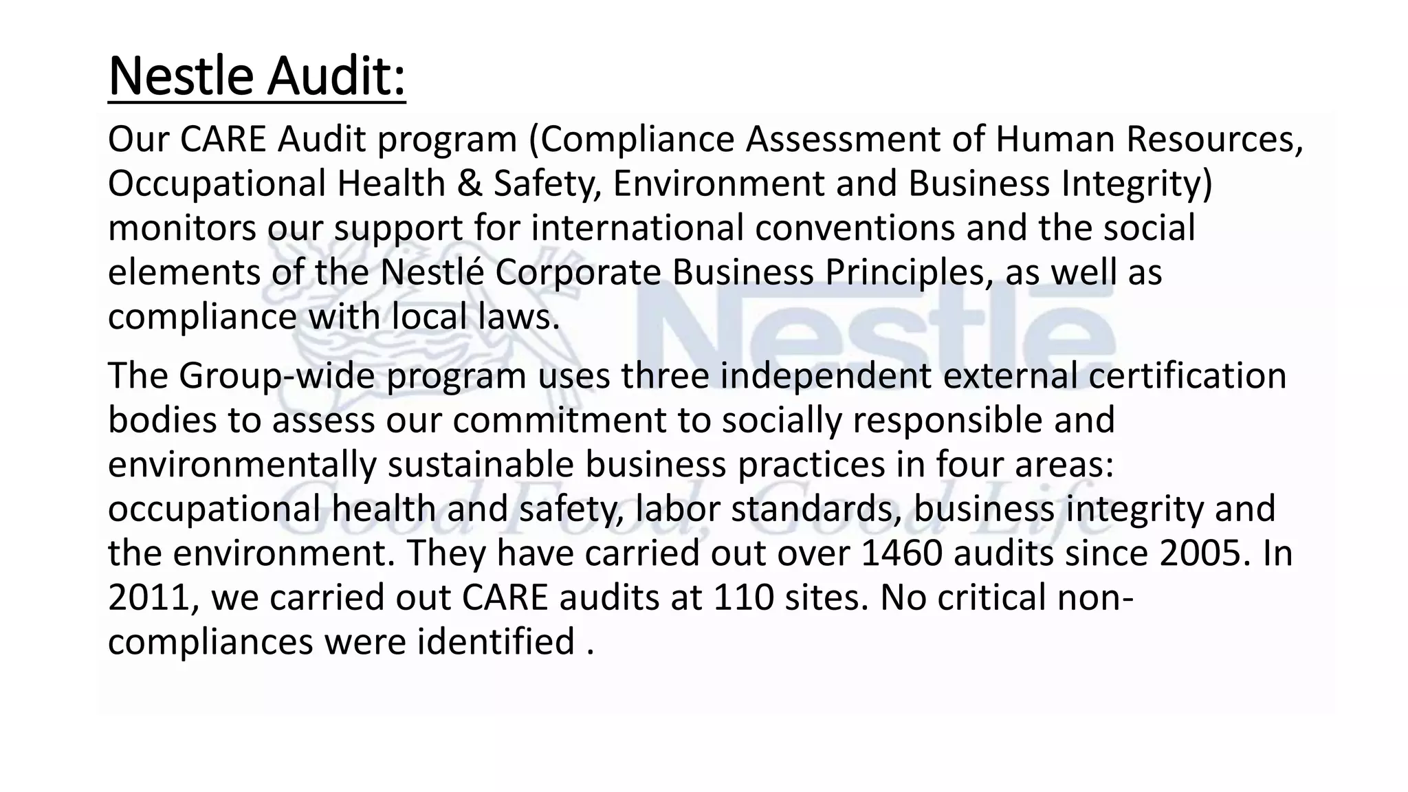 A case analysis on nestle's high performance. | PPTX
