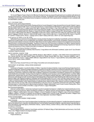 Second Philippines Progress Report on the Millennium Development Goals ...