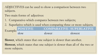 using adjectives in sentences, Degree of adjectives | PPTX