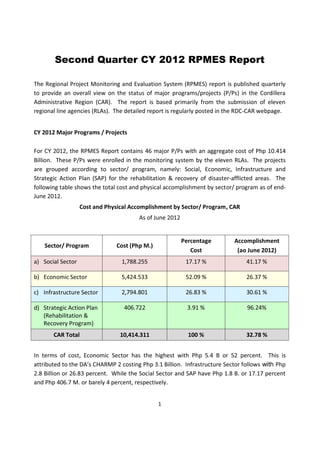 2nd qtr rpmes 2012 | PDF
