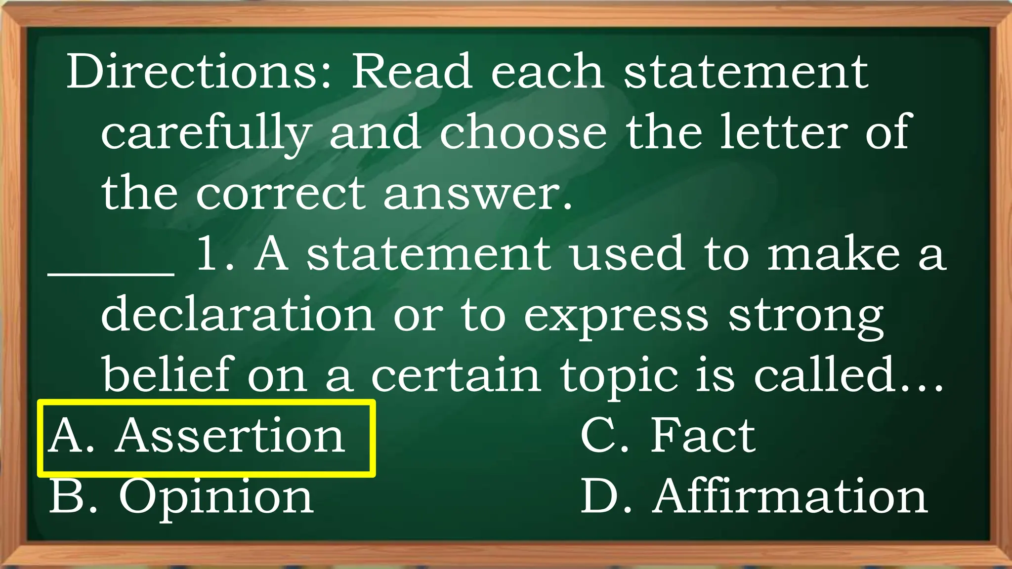 2nd Quarter-ENGLISH formulating assertion and opininon based on the | PPTX