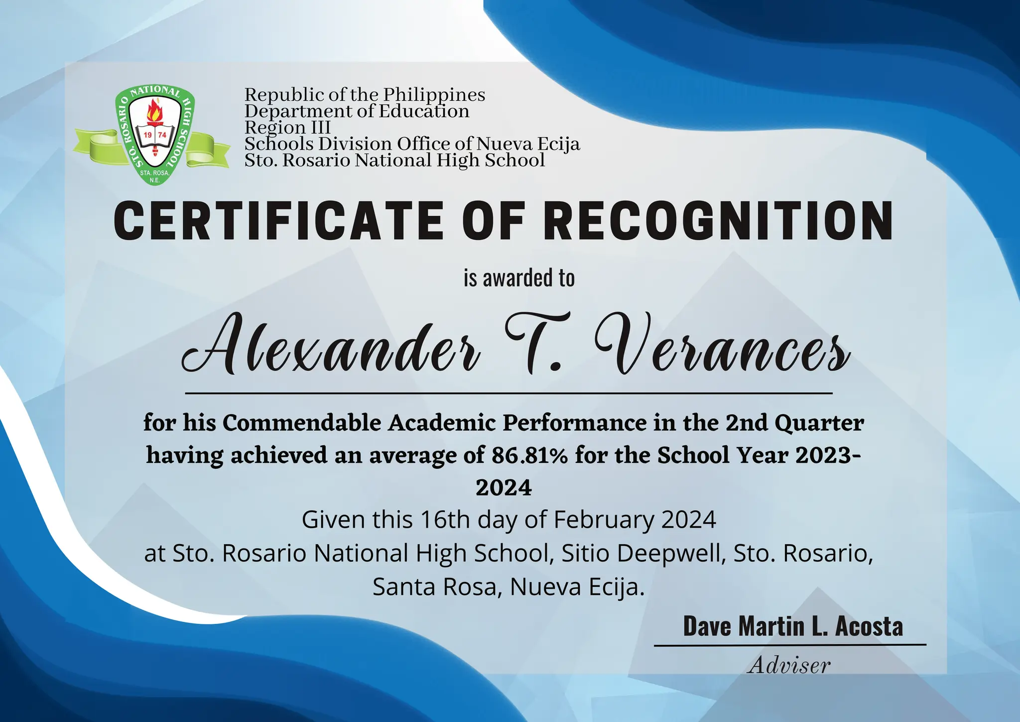 second quarter Certificate for junior high students.pdf