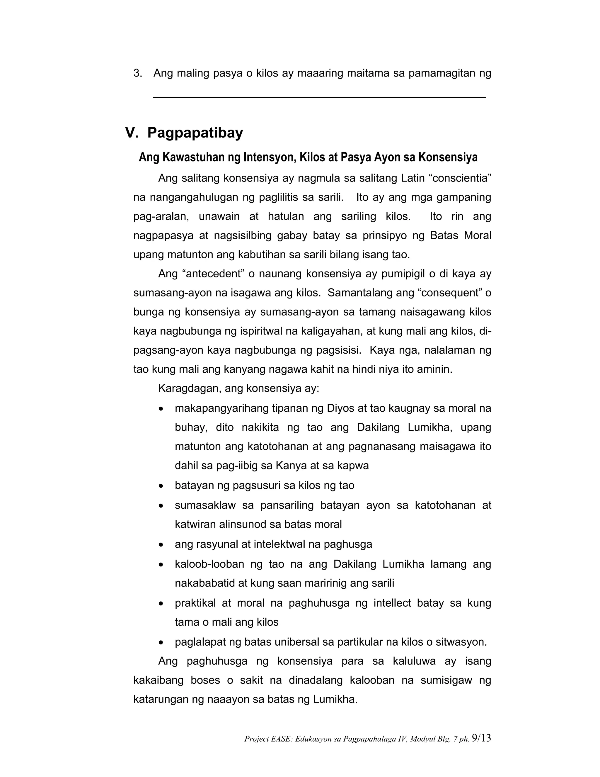 Konsensya Gabay sa Pagsunod sa Likas na batas Moral | PDF