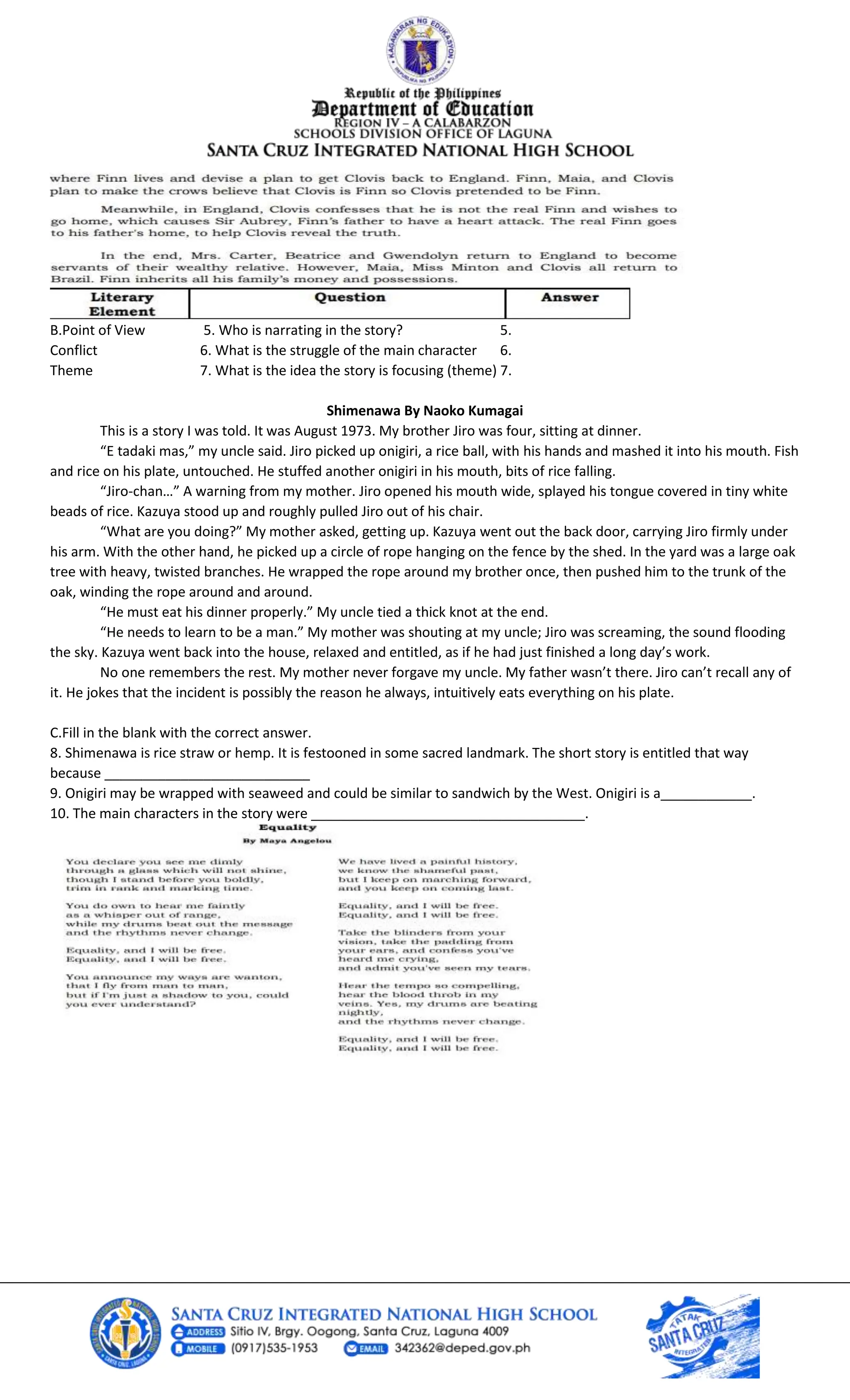 2nd Quarterly Exam in 21st Century Literature with TOS & Answer Key.docx