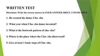 Grade 9, second Quater Cha-Cha(BALLROOM DANCES).pptx