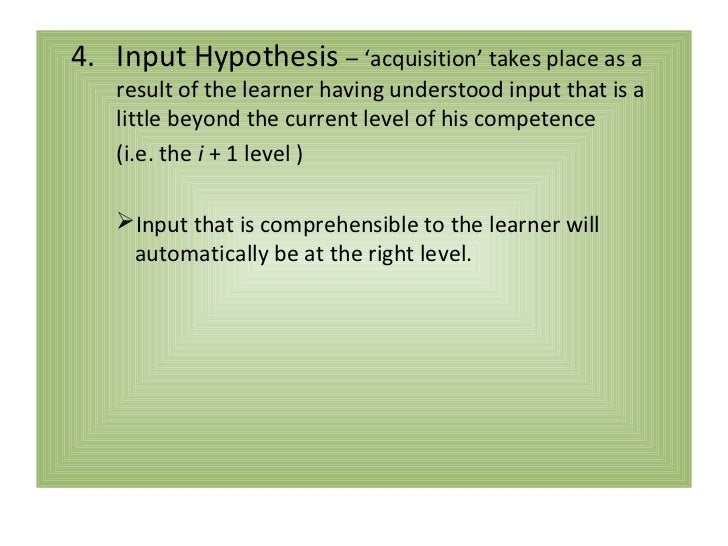 Krashen's Hypotheses on L2 Acquisition