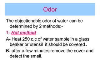 Presentation about Physical examination of water | PDF