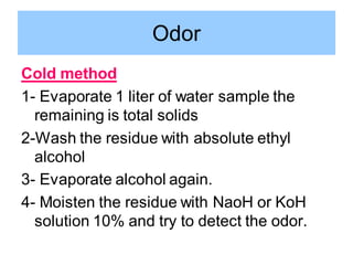 Presentation about Physical examination of water | PPT