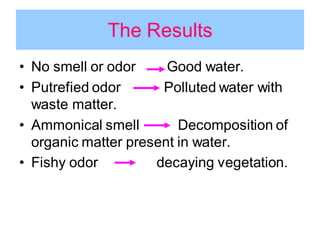 Presentation about Physical examination of water | PPT | Free Download