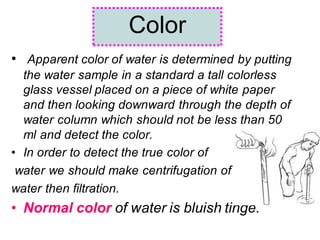 Presentation about Physical examination of water | PDF