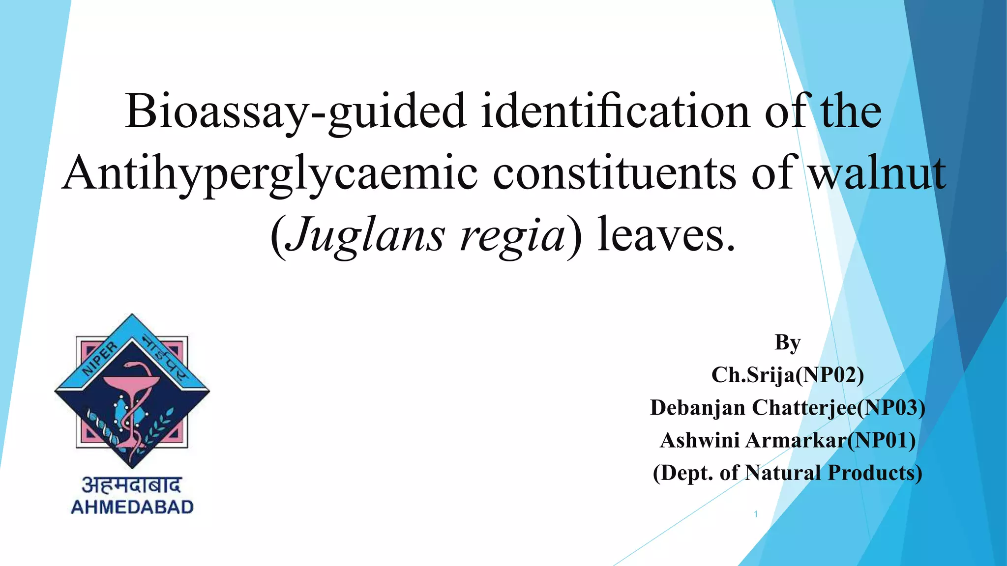 Bio Assay Guided Isolation Identification Active Constituents Of Walnut Leaves As A Anti