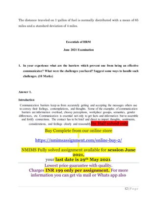 2nd sem nmims solved assignments june 2021 | DOCX