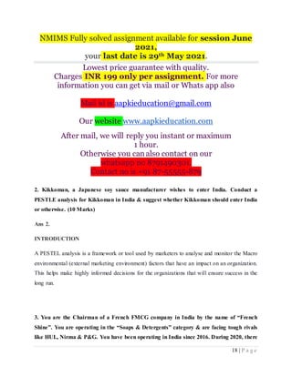 2nd sem nmims solved assignments june 2021 | DOCX