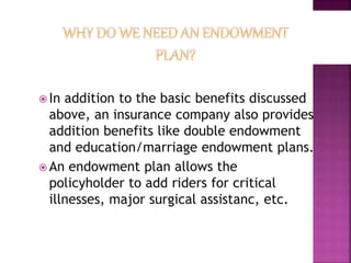lic endowment plans | PPT