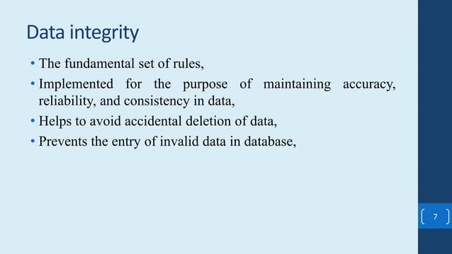 Concept of Relational Database and Integrity Constraints [DIFFERENCE ... Concept of Relational Database and Integrity Constraints [DIFFERENCE ...